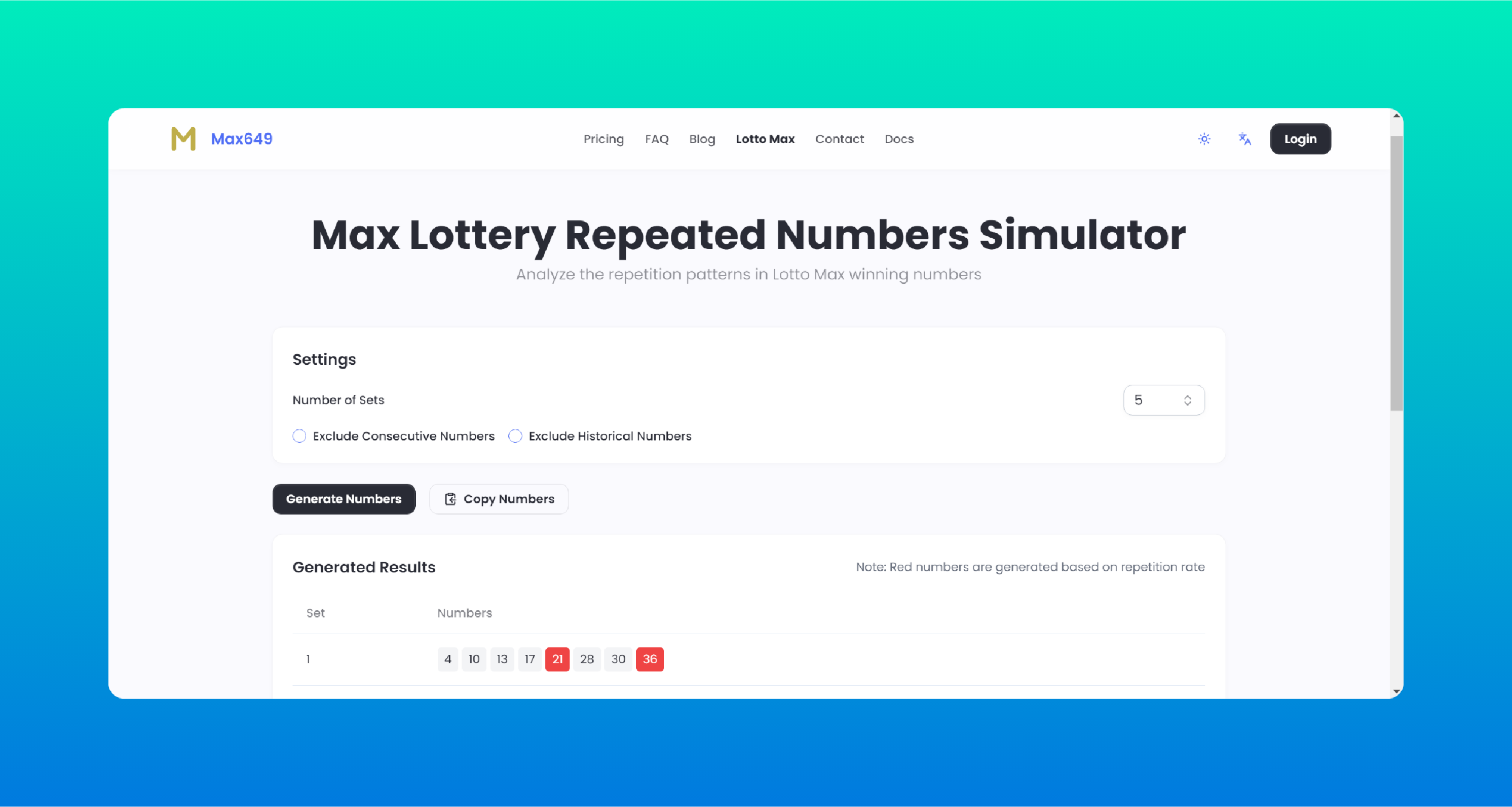 Max Lottery Number Repeater Simulator Launched | Max649 - Canada ...